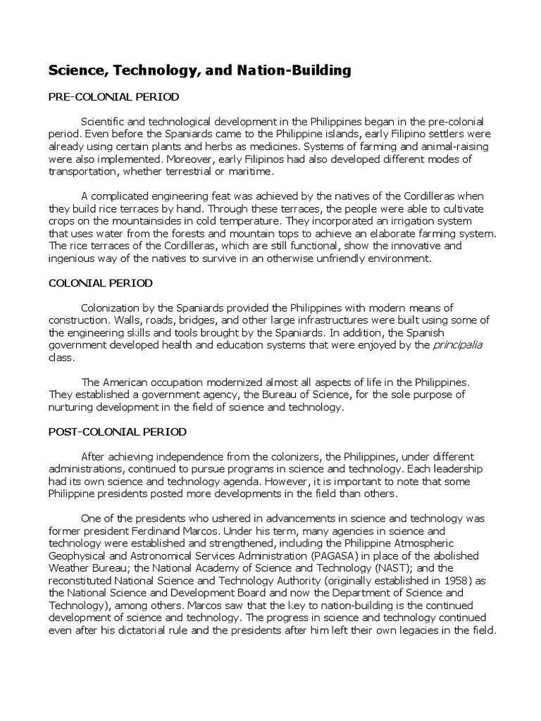 Science, Technology, and Nation-Building: Pre-Colonial Period | PDF ...