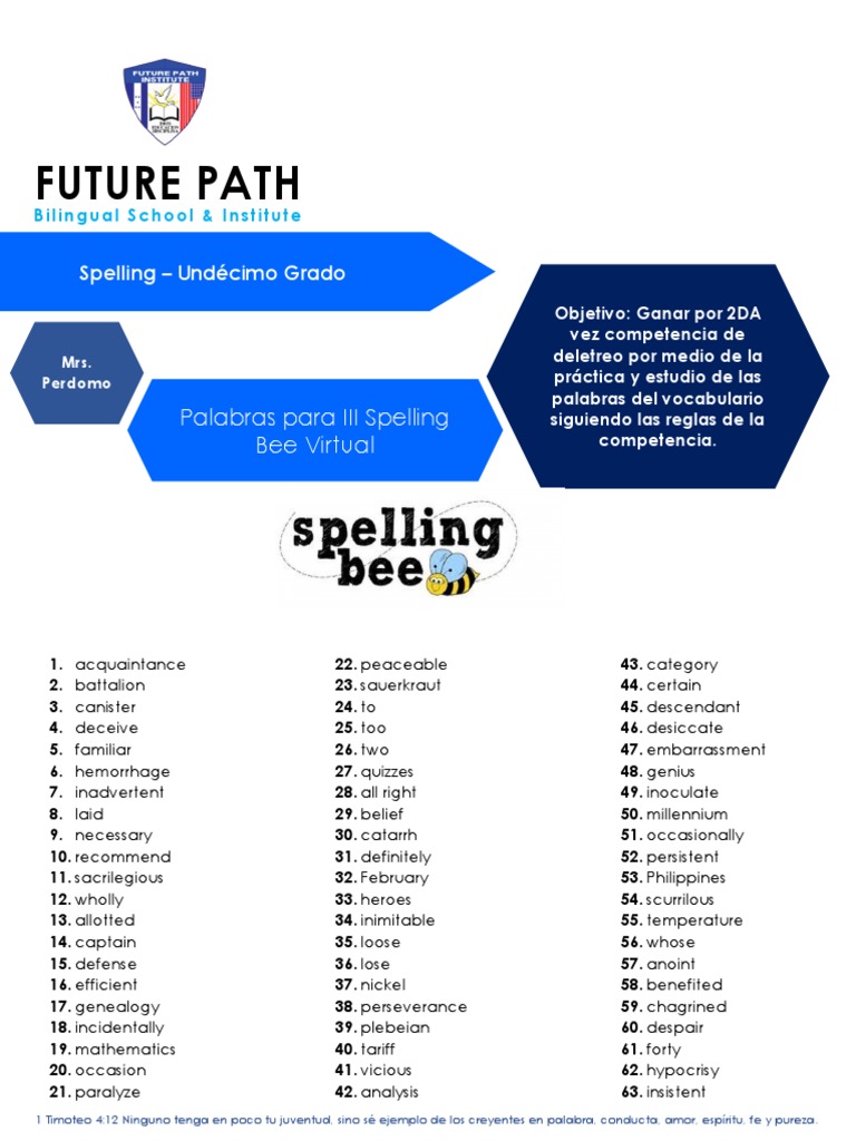 Listado para III Spelling Bee Huhu11th | PDF | Ajedrez