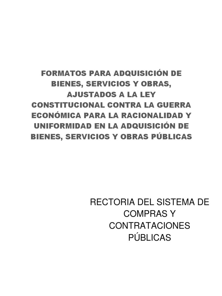 Formatos Modelo de Compras y Contrataciones | PDF | Presupuesto | Venezuela