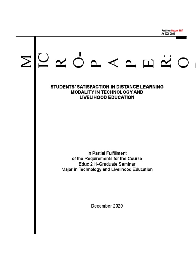 Distance Learning Satisfaction Study | PDF | Qualitative Research ...