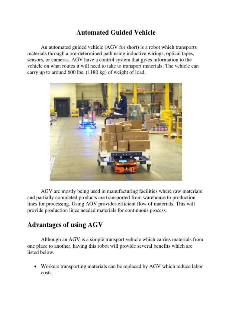Technical Report - Automated Guided Vehicle | PDF | Manufactured Goods ...