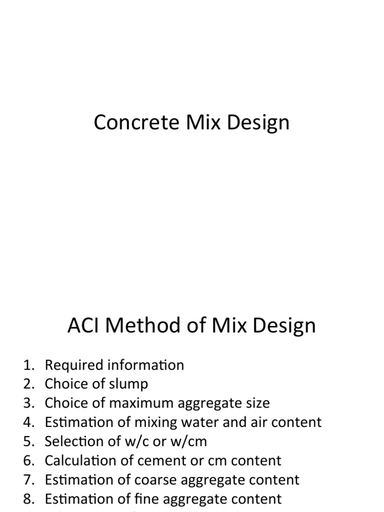 5 - Concrete Mix Design | PDF | Concrete | Horticulture And Gardening