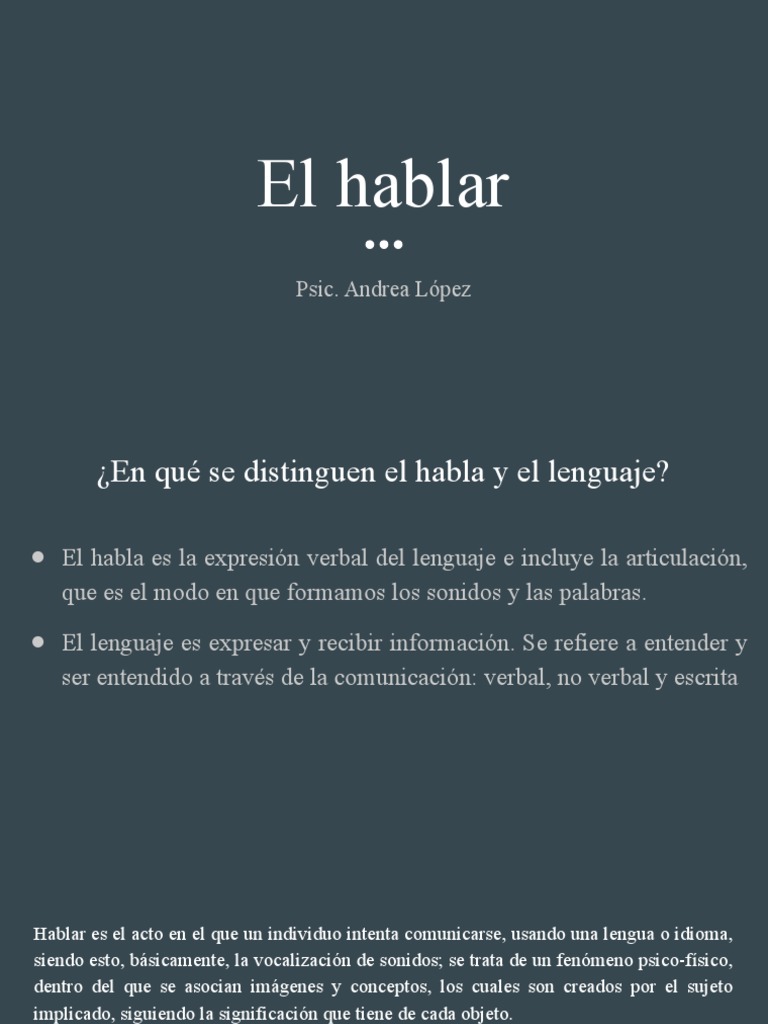 Diferencias entre habla y lenguaje | PDF | Habla | Aprendizaje