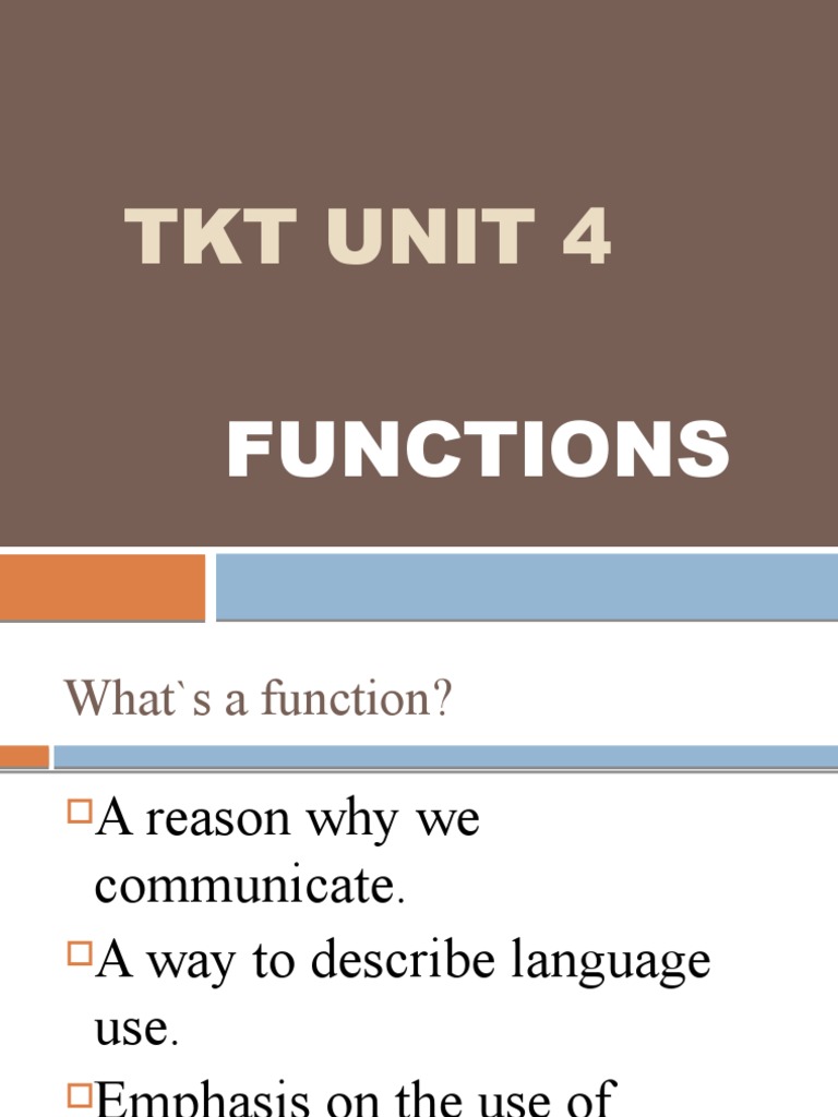 TKT Unit 4 Functions | PDF