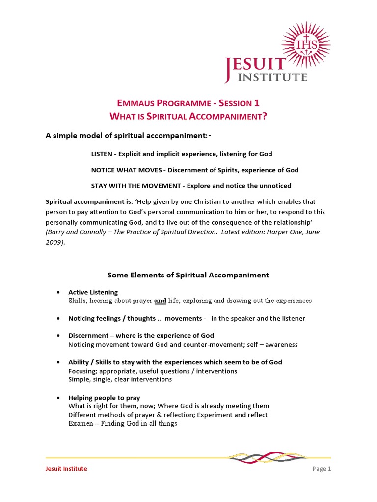 What Is Spiritual Accompaniment (Session 1) | PDF | Self-Improvement