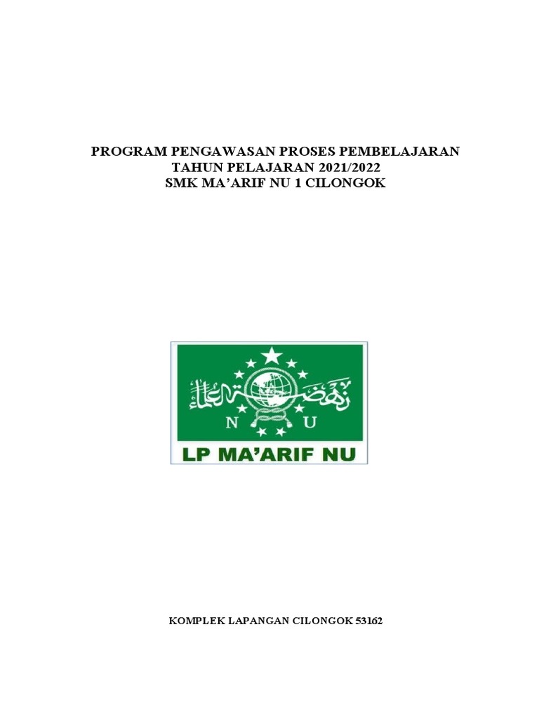 5-Program-Pengawasan-Proses-Pembelajaran SMK Maarif Nu 1 Cilongok | PDF | Karier & Perkembangan