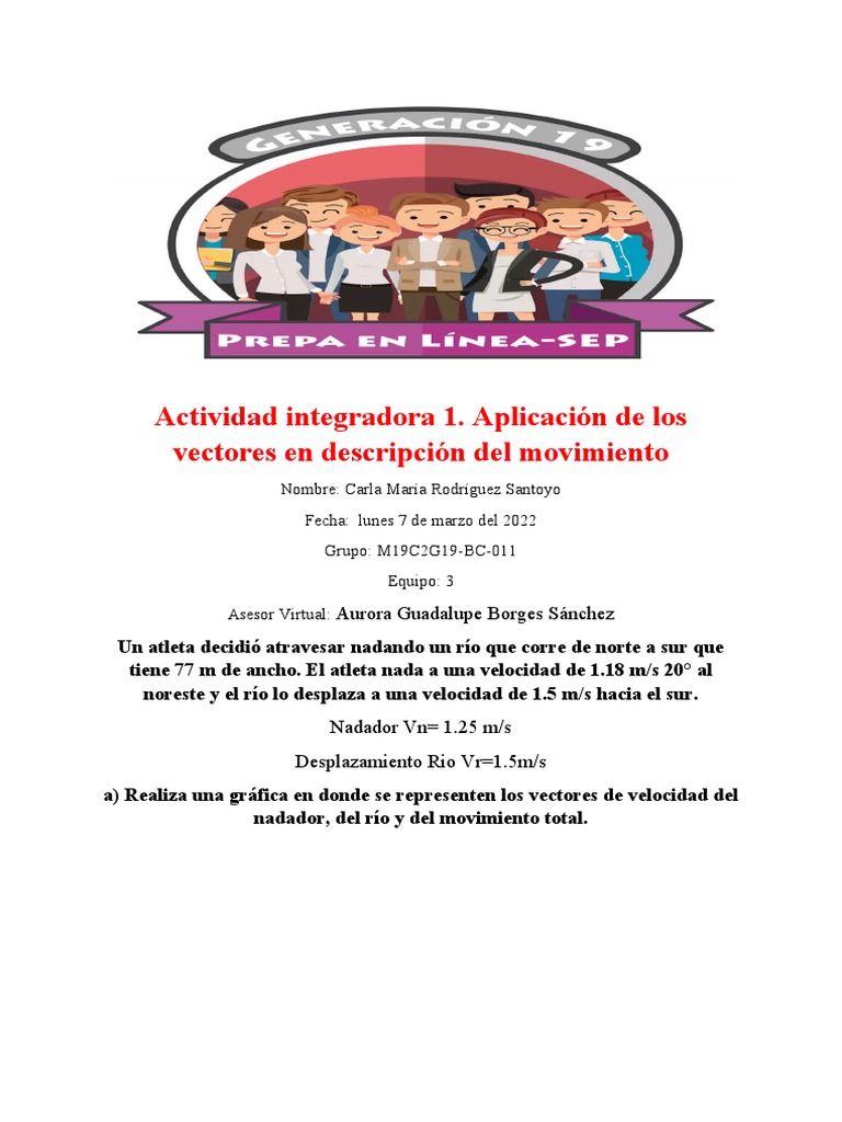 Movimiento y vectores en un río | PDF