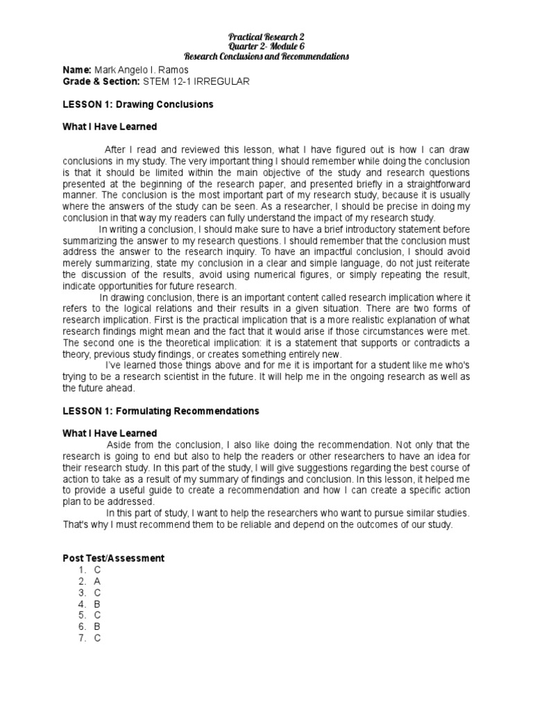 Drawing Effective Conclusions and Formulating Impactful Recommendations ...