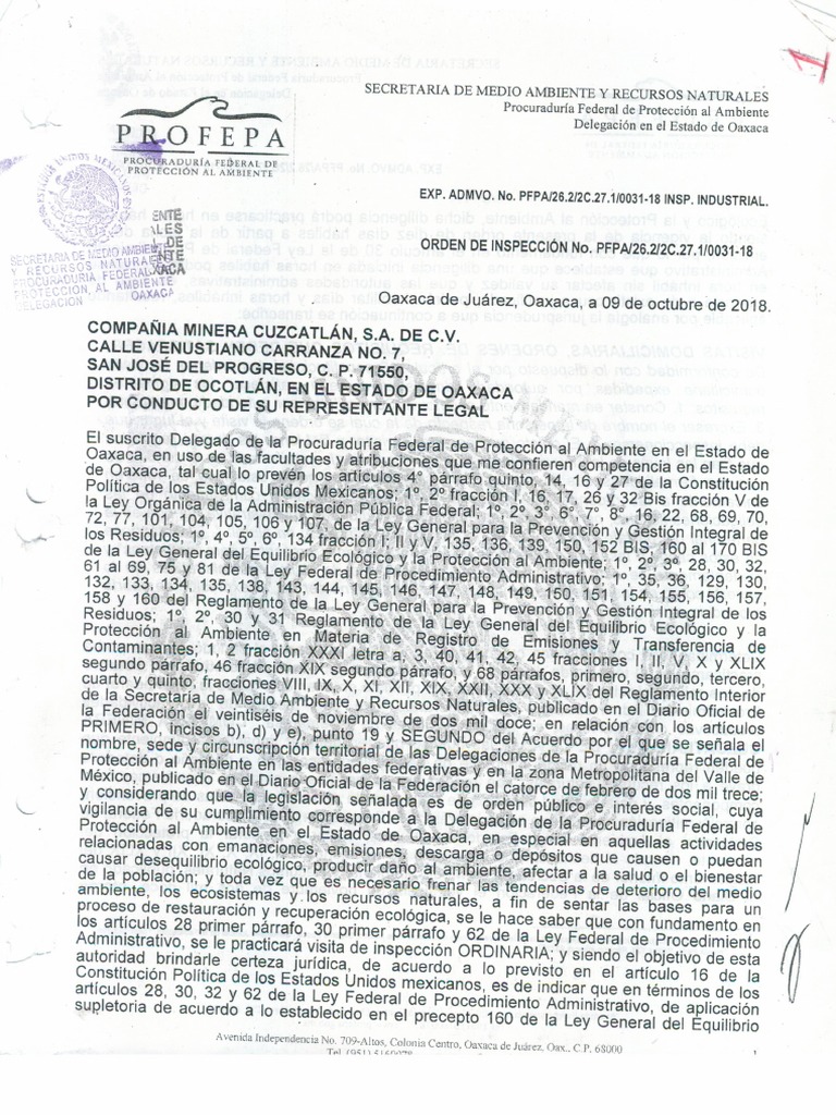 Orden de Inspección Profepa | PDF