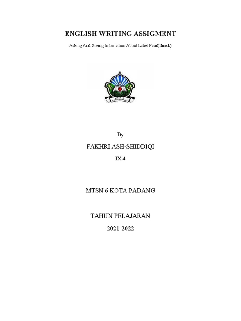 ENGLISH WRITING ASSIGMENT Fakhri Ash-Shiddiqi | PDF ENGLISH WRITING ASSIGMENT Fakhri Ash-Shiddiqi | PDF