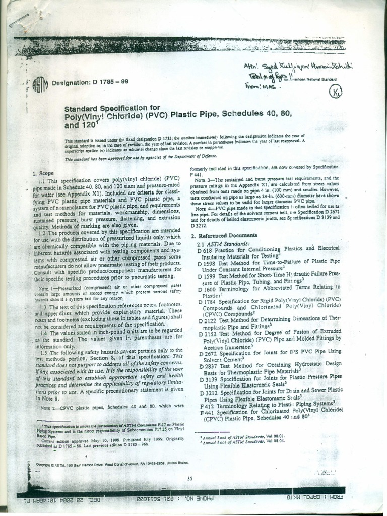 Astm D-1785 | PDF
