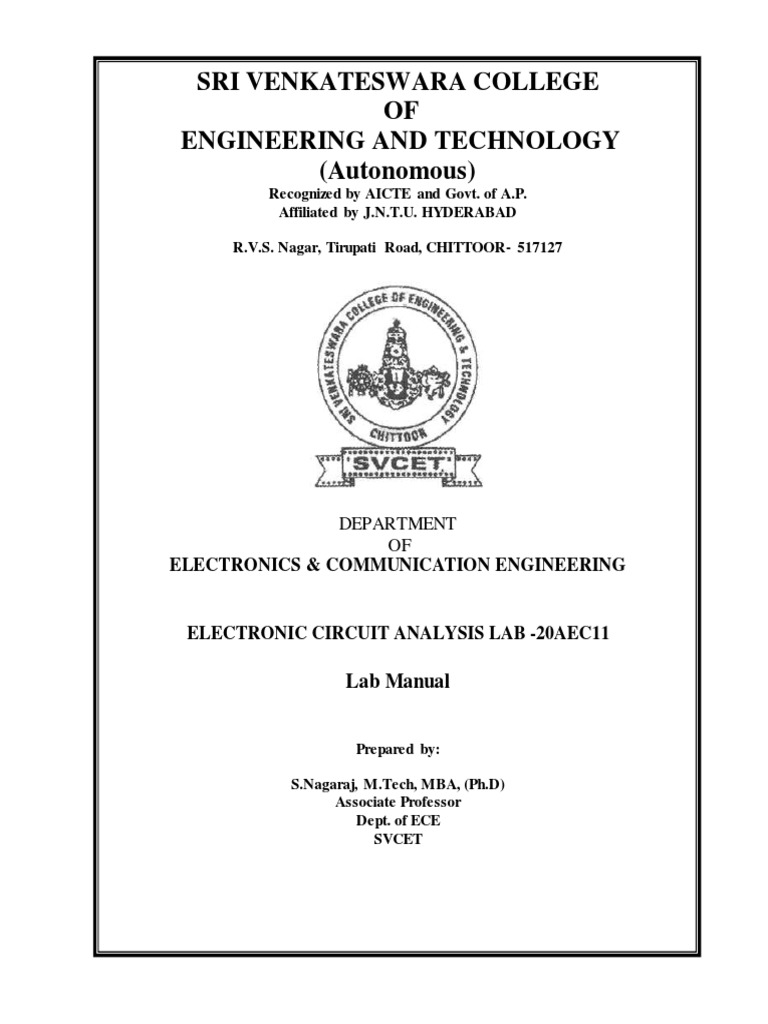 Eca Lab Manual r20 | PDF