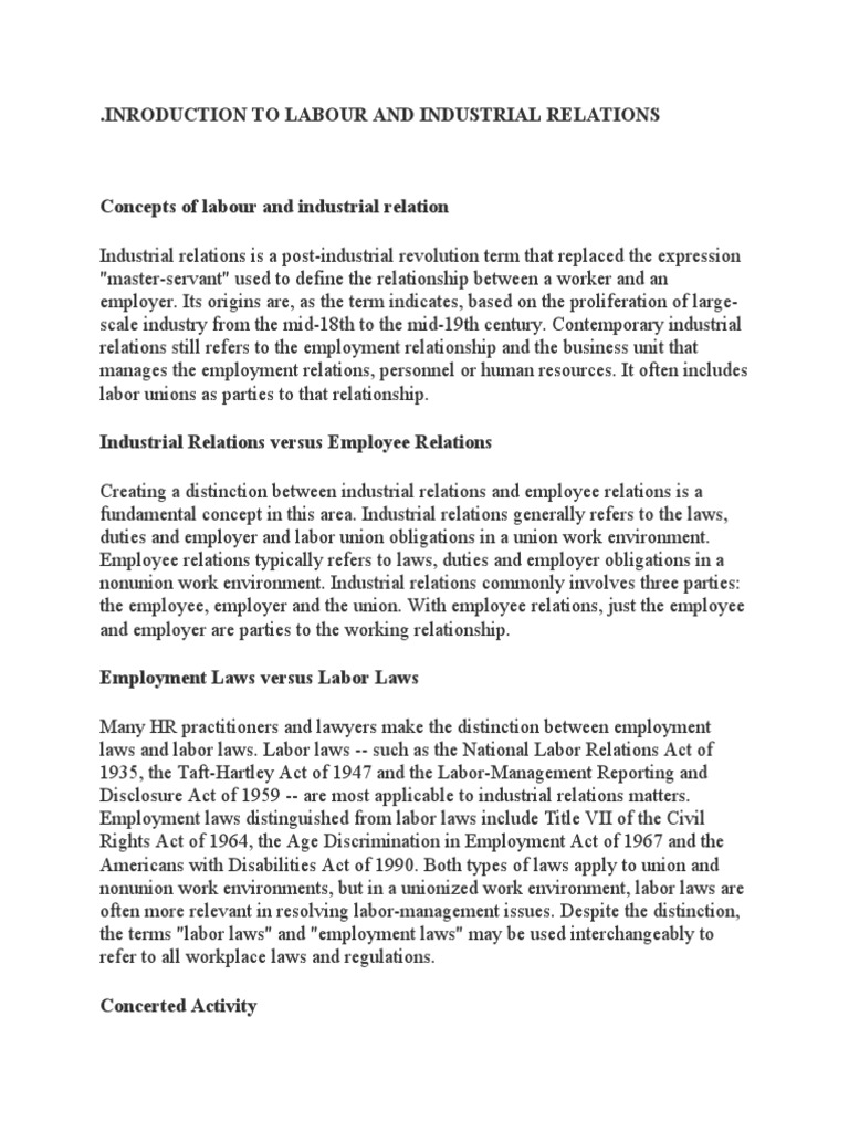 Industrial and Labour Relations Notes | PDF | Employment | Industrial ...
