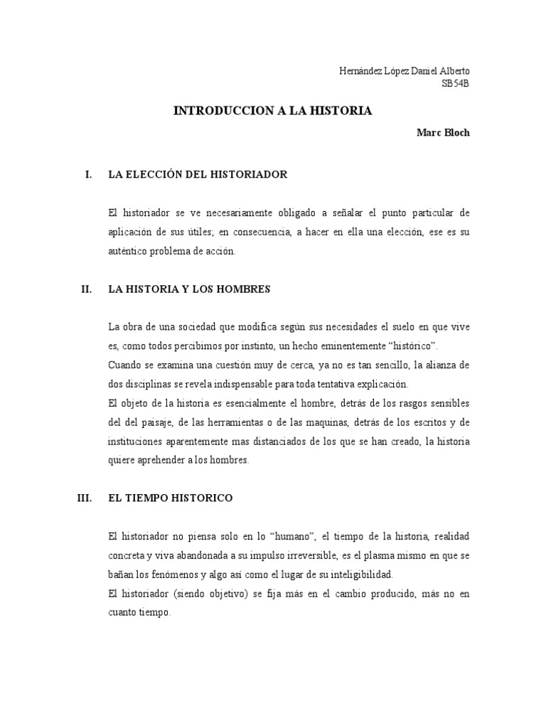 L1 M.Bloch - Introduccion A La Historia Cap 1 | Descargar gratis PDF | Conocimiento | Cognición