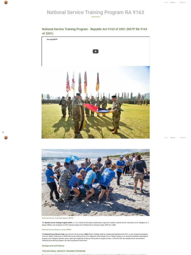 National Service Training Program RA 9163 | PDF