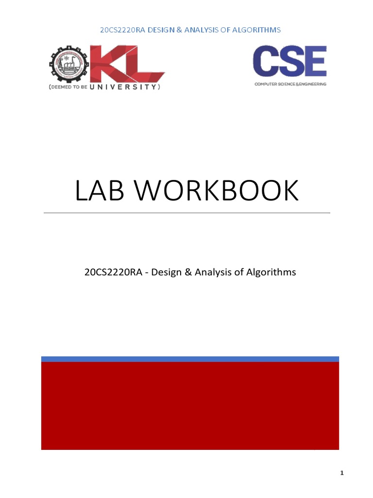 DAA Lab Work Book | PDF | Matrix (Mathematics) | Time Complexity