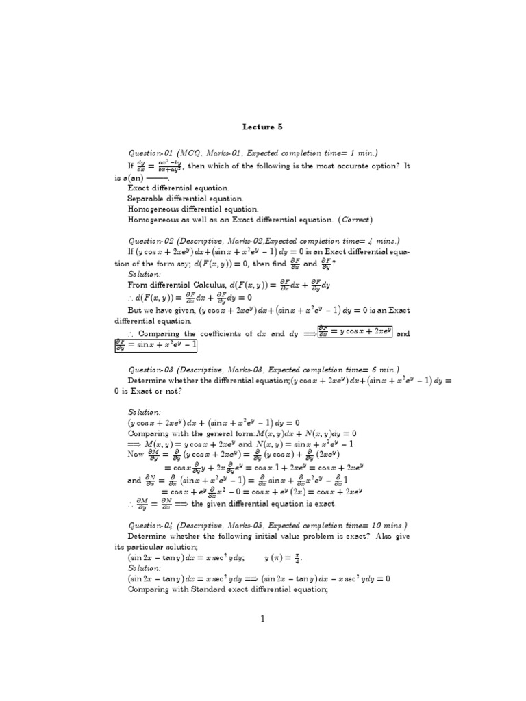 MTH 401 - Practice Questions | PDF | Trigonometric Functions | Equations