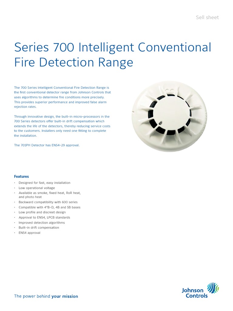 Series 700 Intelligent Conventional Fire Detection Range: Sell Sheet ...