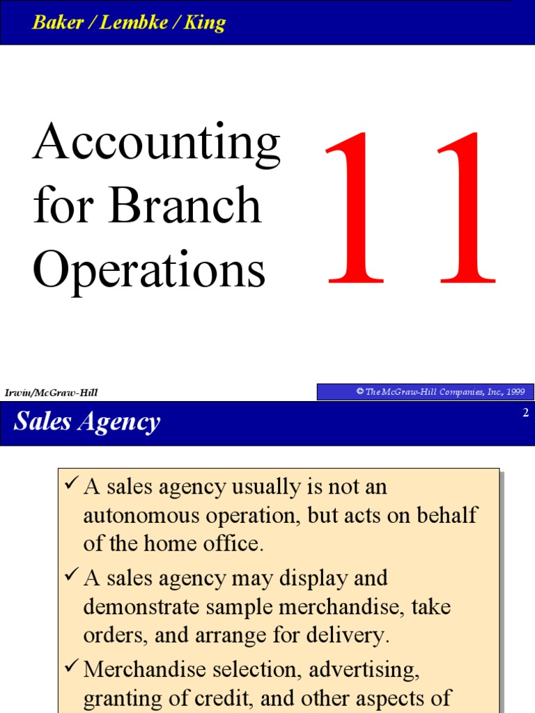 Accounting For Branch Operations: Irwin/Mcgraw-Hill | PDF | Retained ...