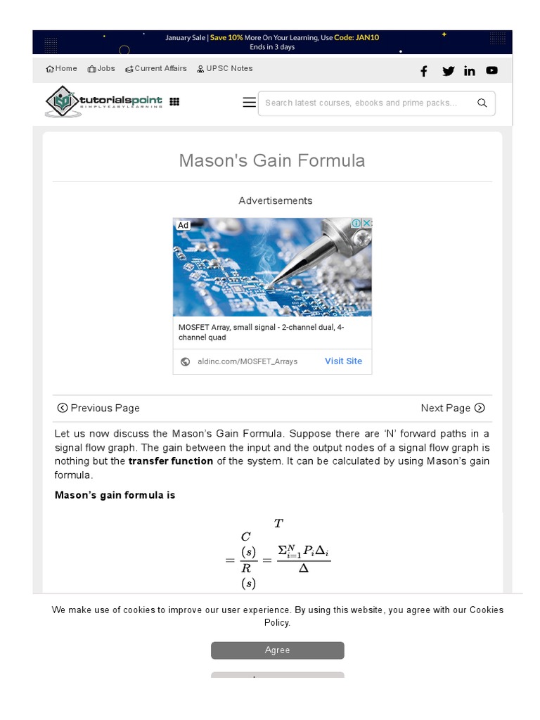 Control Systems Control Systems Masons Gain Formula-Www-Tutorialspoint ...