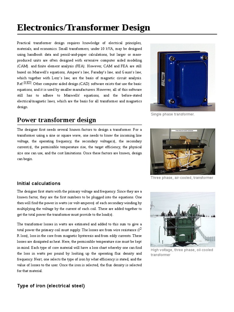Electronics Transformer Design | PDF | Transformer | Rectifier