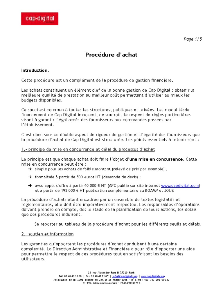 Procedure Achat | PDF | Économie