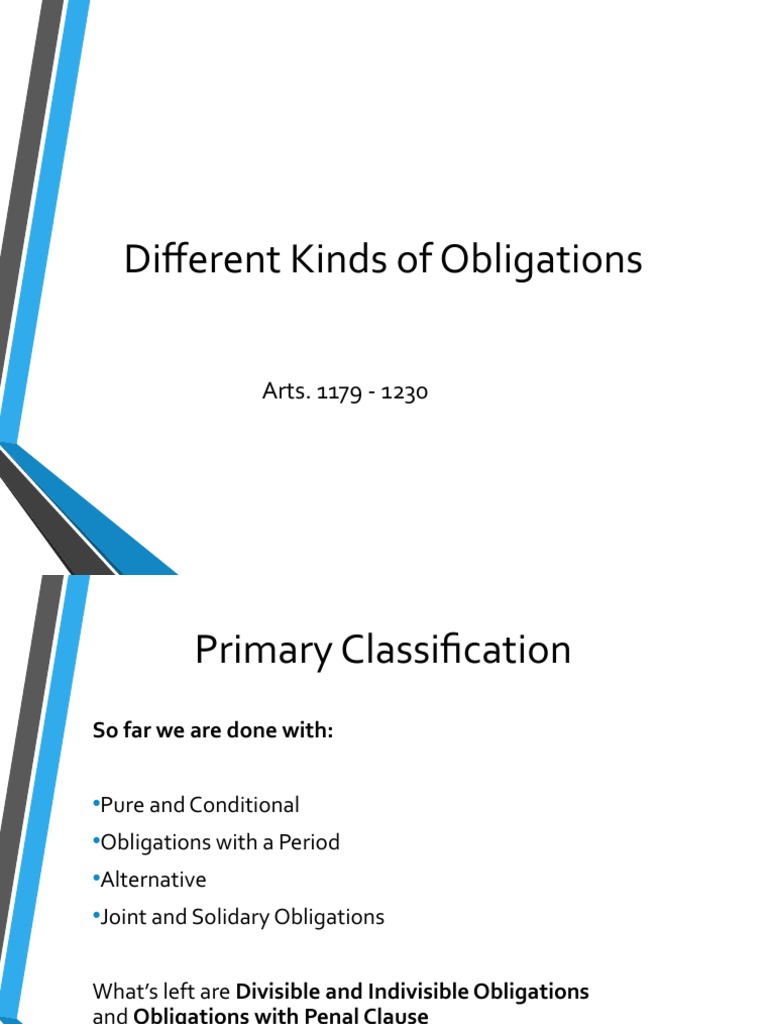 Module 4 - Divisible and Indivisible Obligations, Obligations With A ...