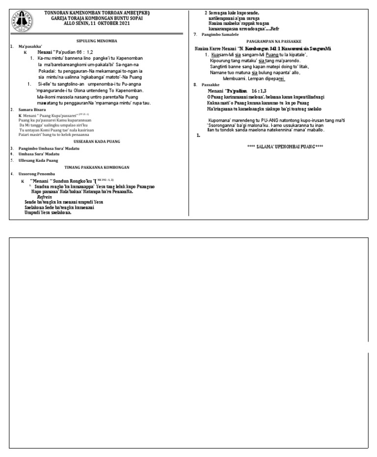 Tonnoran Kamenomban Tananan Dapo' | PDF