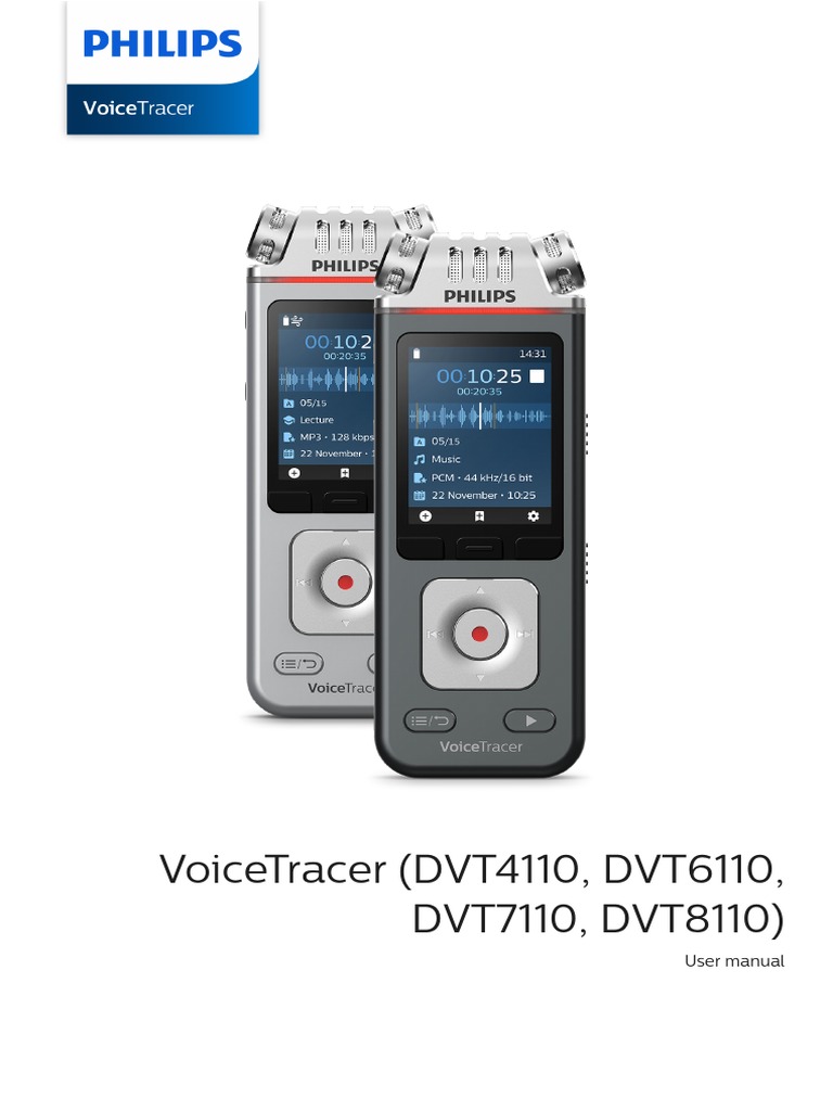 Voicetracer (Dvt4110, Dvt6110, Dvt7110, Dvt8110) : User Manual | PDF | Smartphone | Computer File