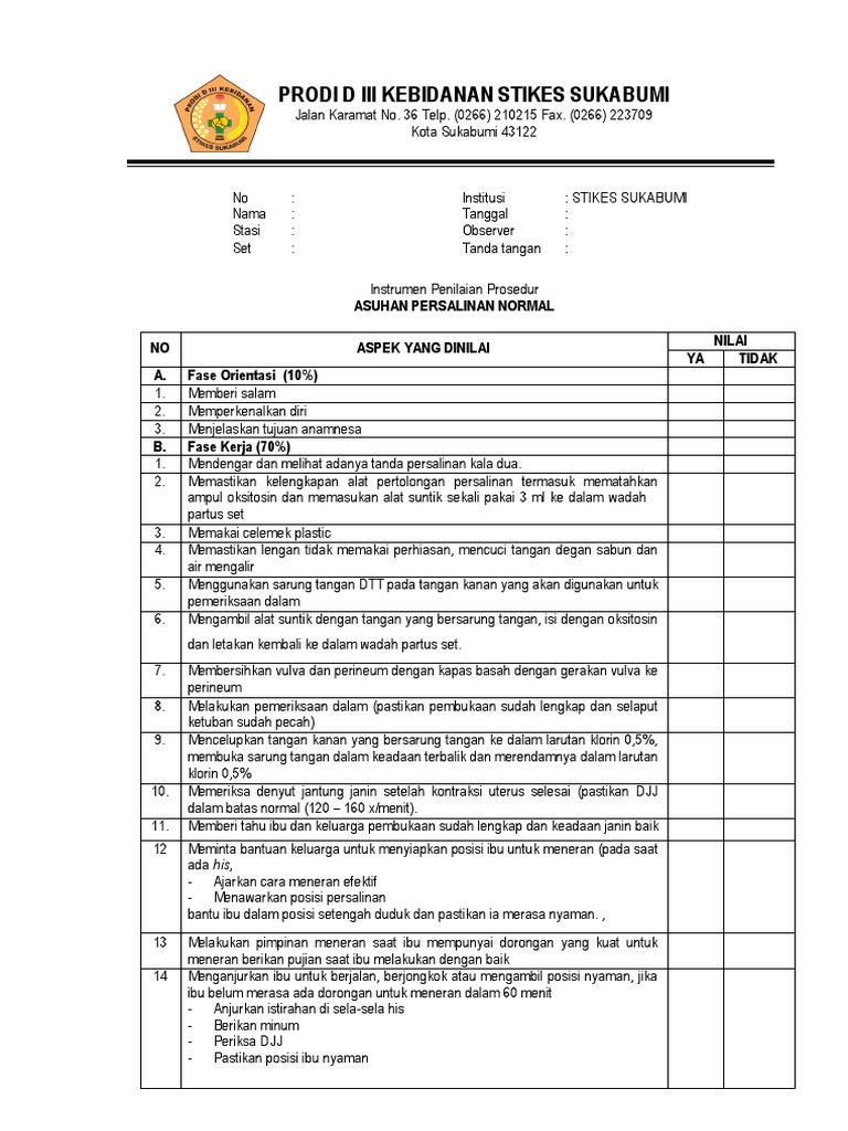 DAFTAR TILIK APN 60 Langkah | PDF | Kesehatan Holistik | Sains & Matematika