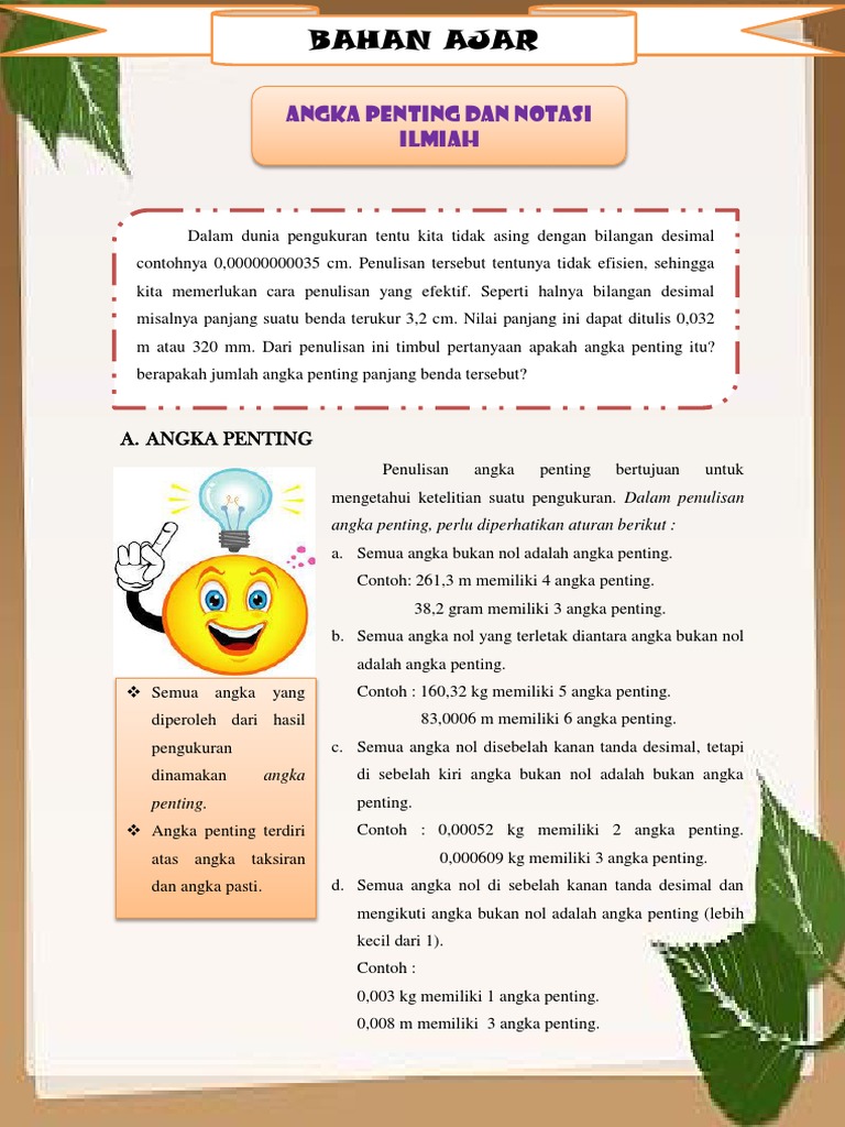 Bahan Ajar Aturan Angka Penting | PDF