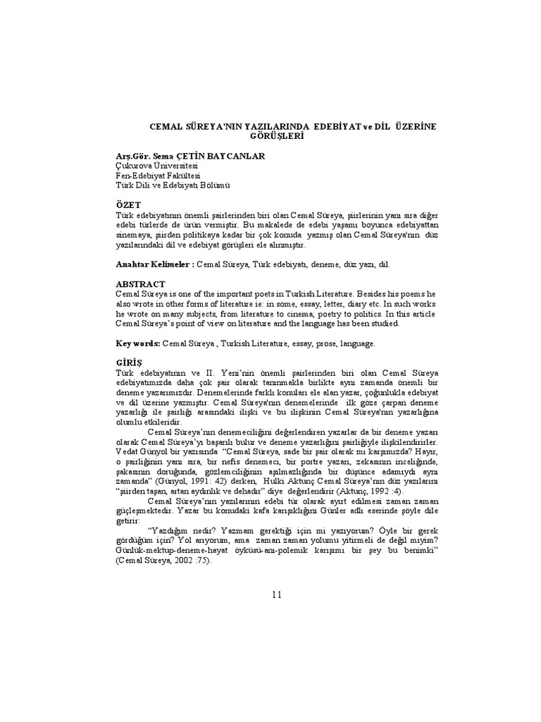 Cemal Süreya 1 | PDF
