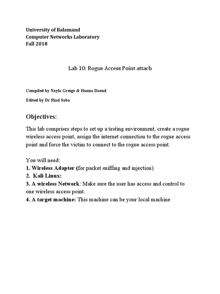 Objectives:: University of Balamand Computer Networks Laboratory Fall ...