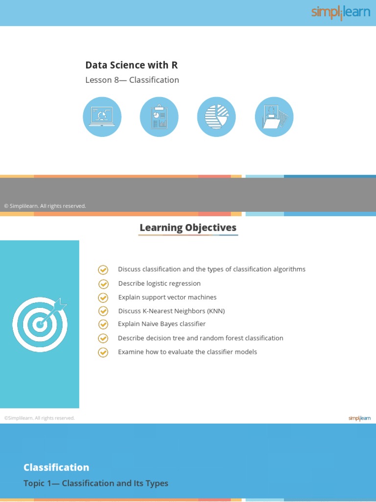 Lesson 8 Classification Pdf Receiver Operating Characteristic Statistical Classification 