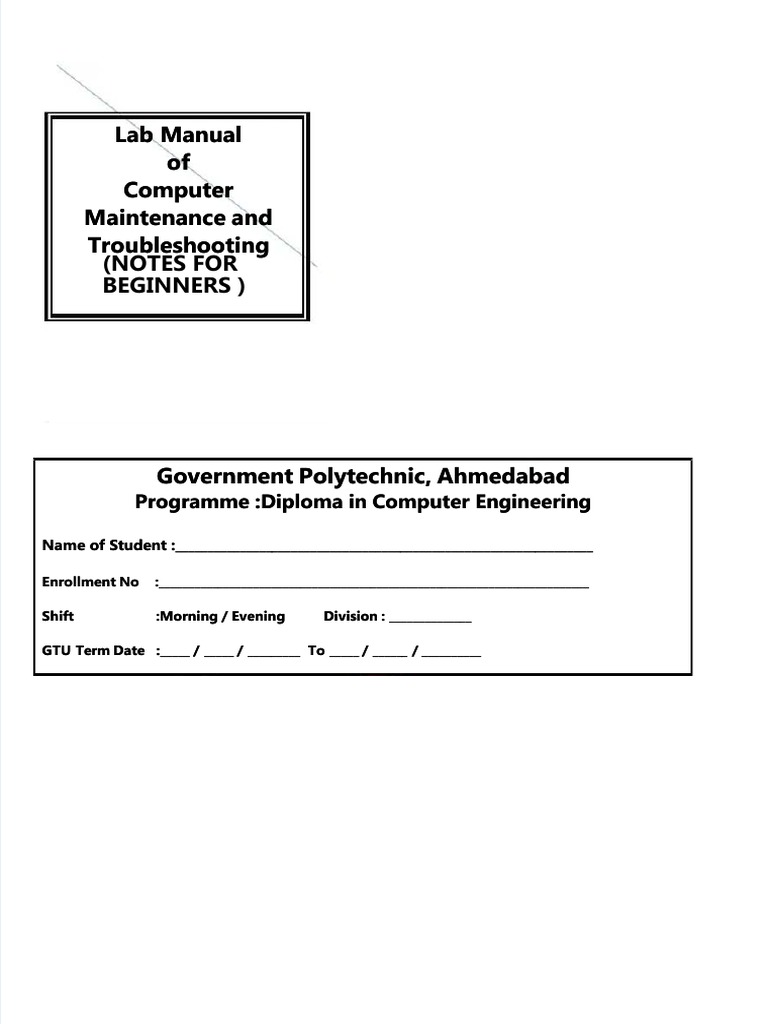 Computer Maintenance and Troubleshooting Notes | PDF | Printer ...