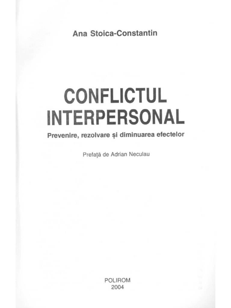 Conflictul Interpersonal | PDF
