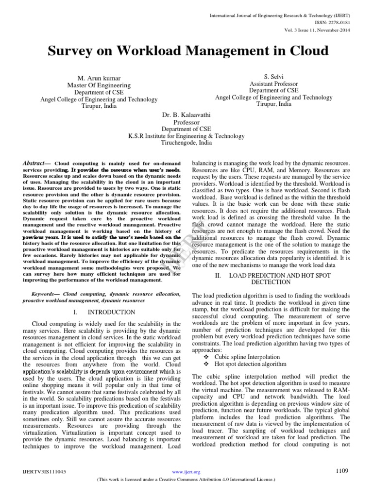 Ijert Ijert: Survey On Workload Management in Cloud | PDF | Cloud ...