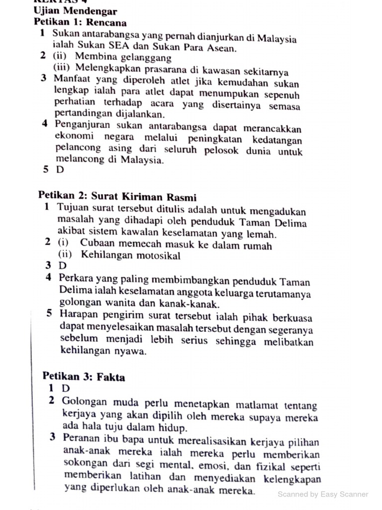 Skema Ujian Mendengar (BM) Set 2 | PDF