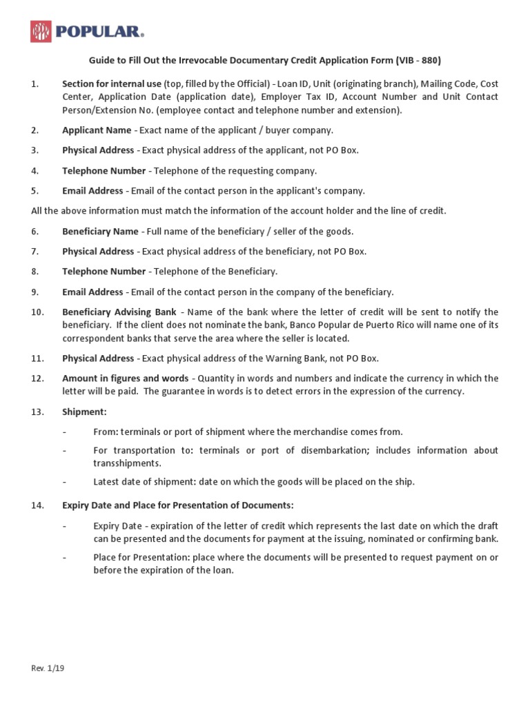 Completing the Documentary Credit Form | PDF | Business Law | Trade