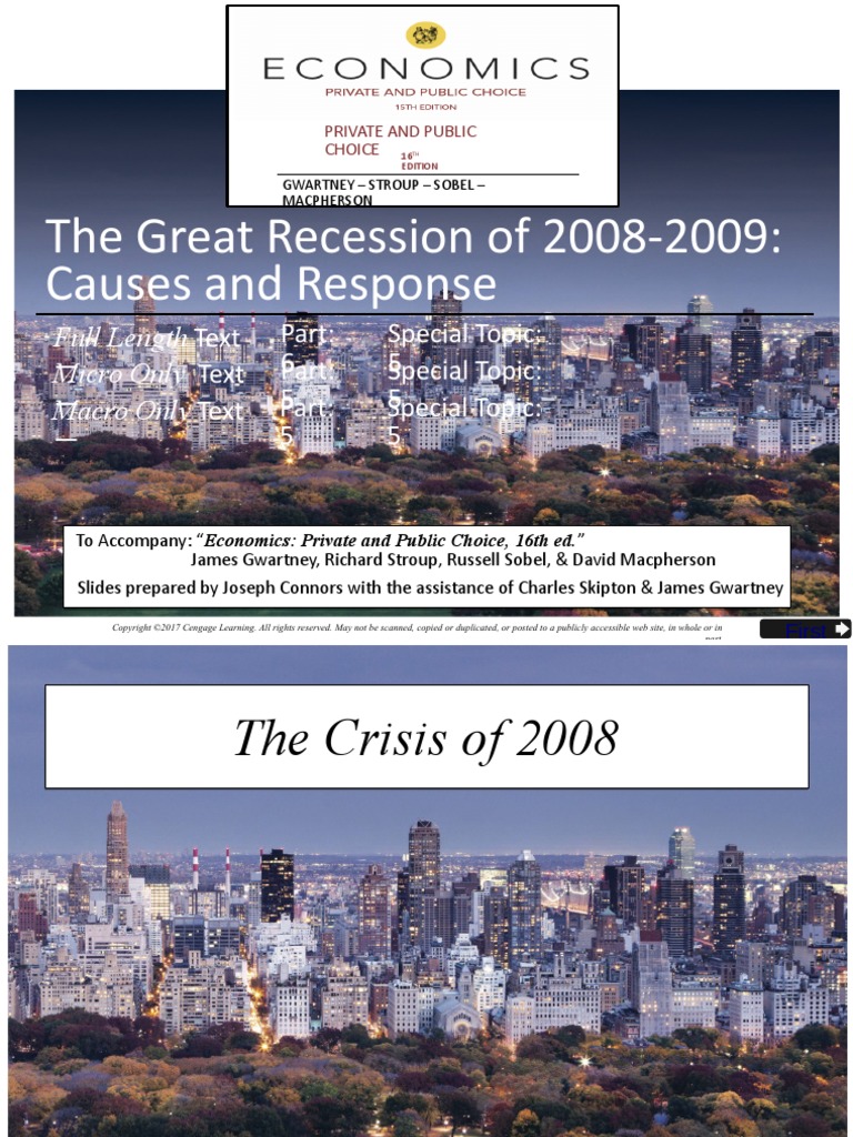 The Great Recession of 2008-2009: Causes and Response: - 5 Special ...