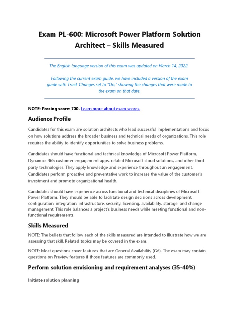 PL-600 Exam Guide for Solution Architects | PDF | Business Process | Design