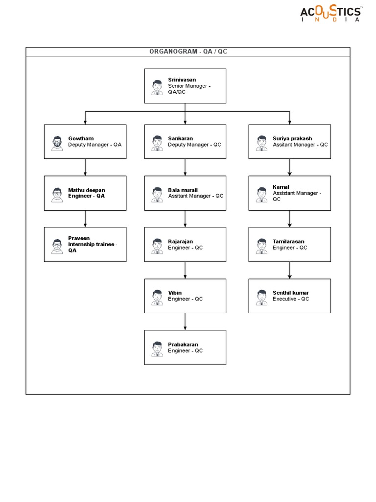 Organogram - Qa / QC: Srinivasan Srinivasan | PDF