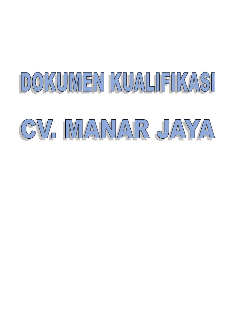 Formulir Kualifikasi CV. Manar Jaya | PDF