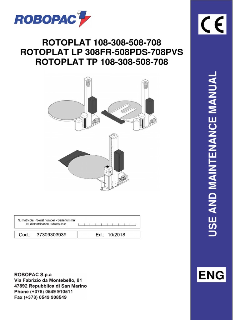 Rotoplat 508 708 User Manual | PDF