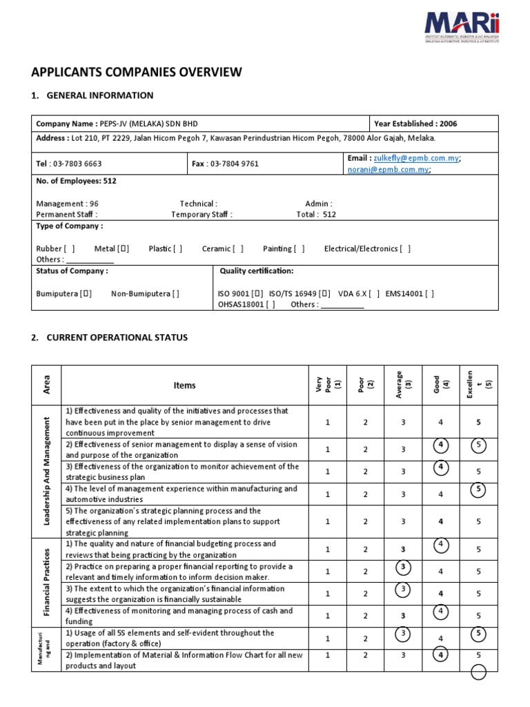 Peps-JV (Melaka) SDN BHD - MIDF SFSAM-i 2020 | PDF | Lean Manufacturing ...