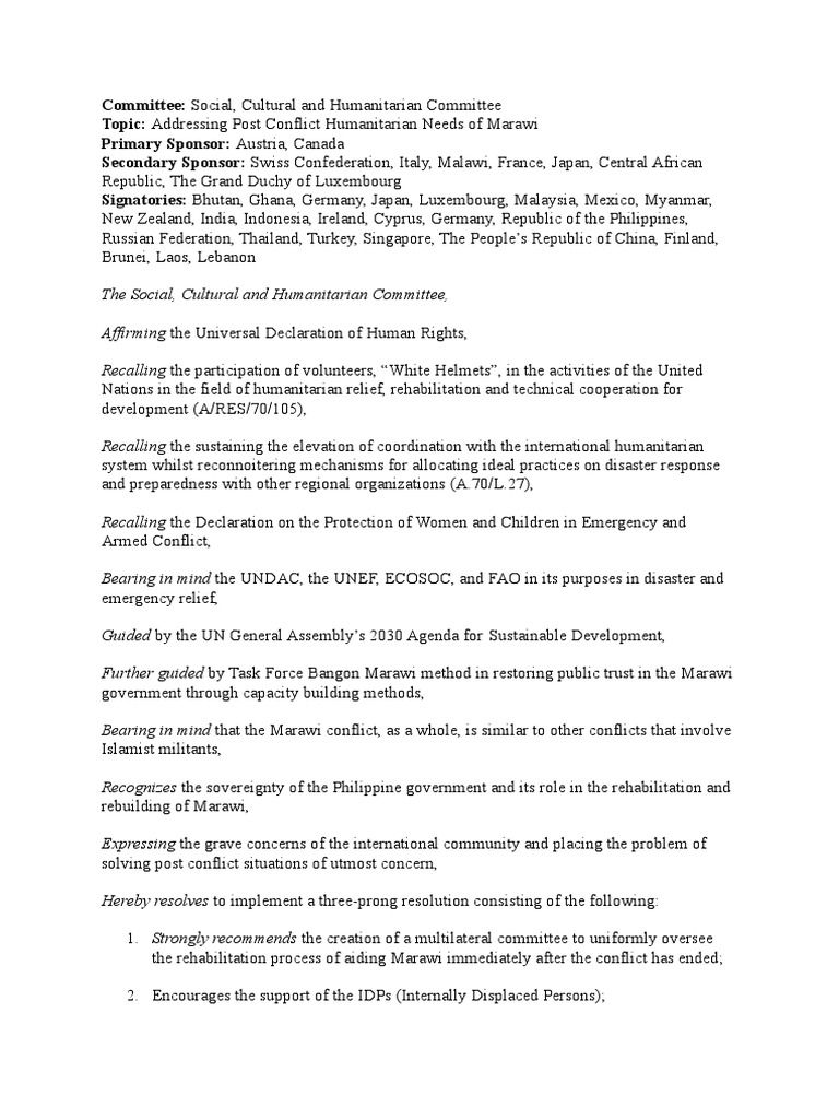 MUN MaMUN EU Working Paper | PDF | Internally Displaced Person | World Politics