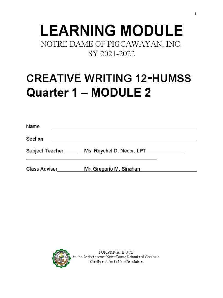 Creative Writing Module: Poetry & Character | PDF | Poetry | Japanese ...