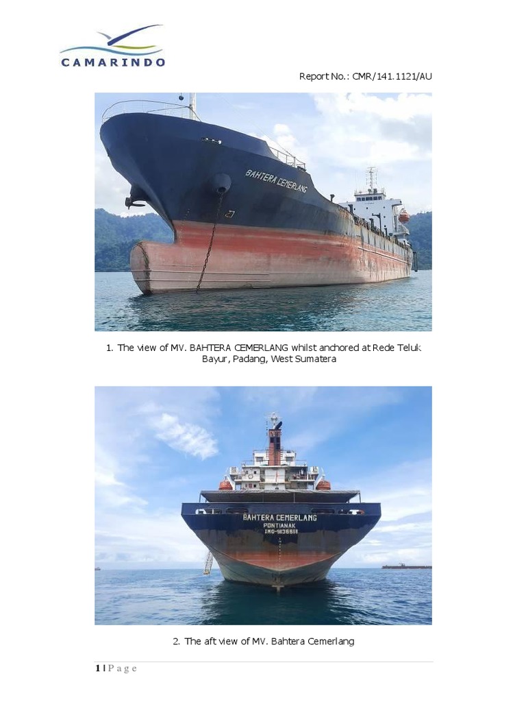 MV Bahtera Cemerlang Inspection Report | PDF | Ships | Water Transport