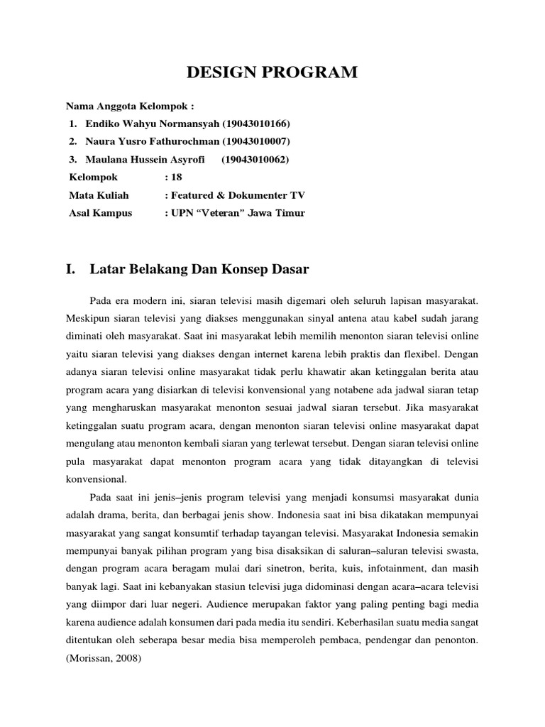 Tugas Project UTS Featured & Dokumenter TV (Design Program-Kelompok 18) ) | PDF
