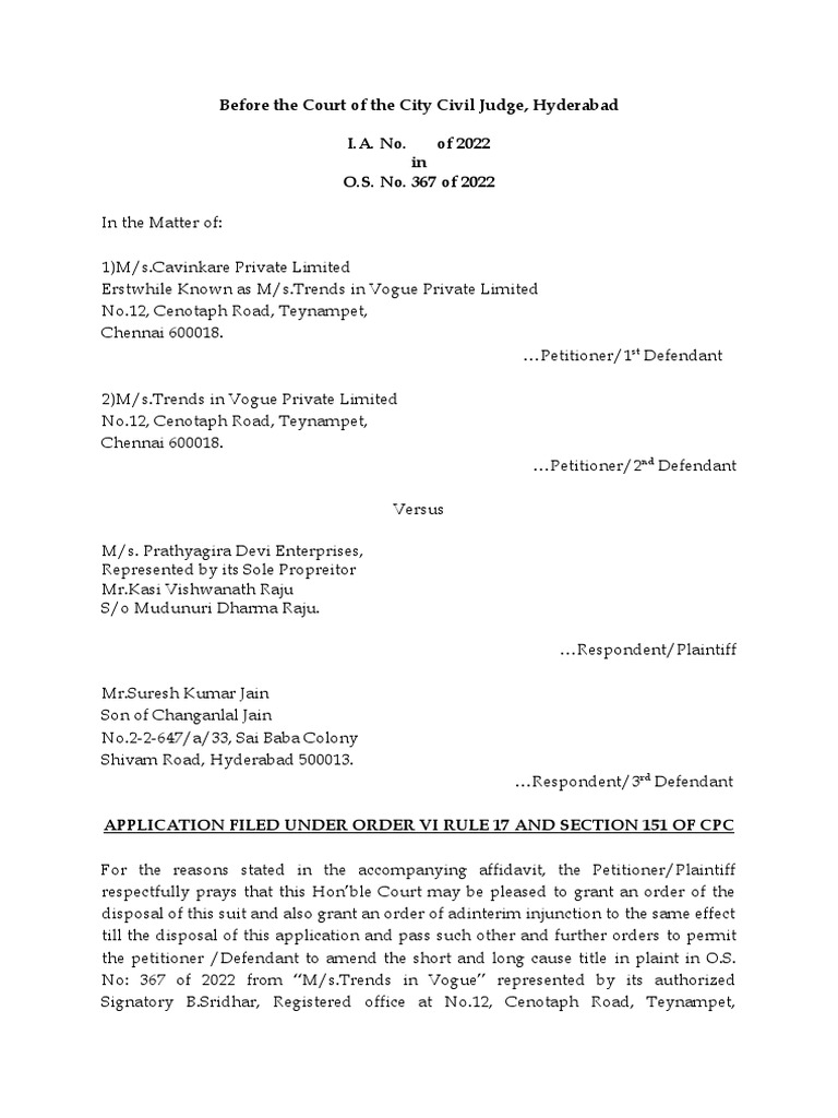 Amendment Petition | PDF